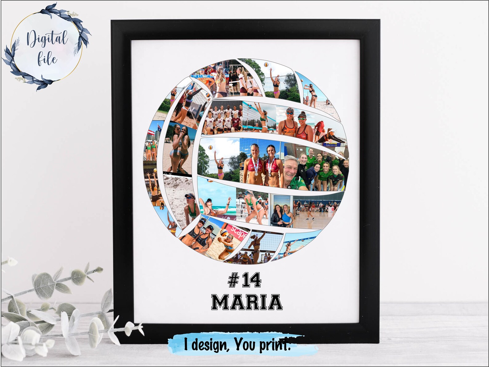 Volleyball Photo Collage: Senior Night Gift, Coach Gift (digital ...