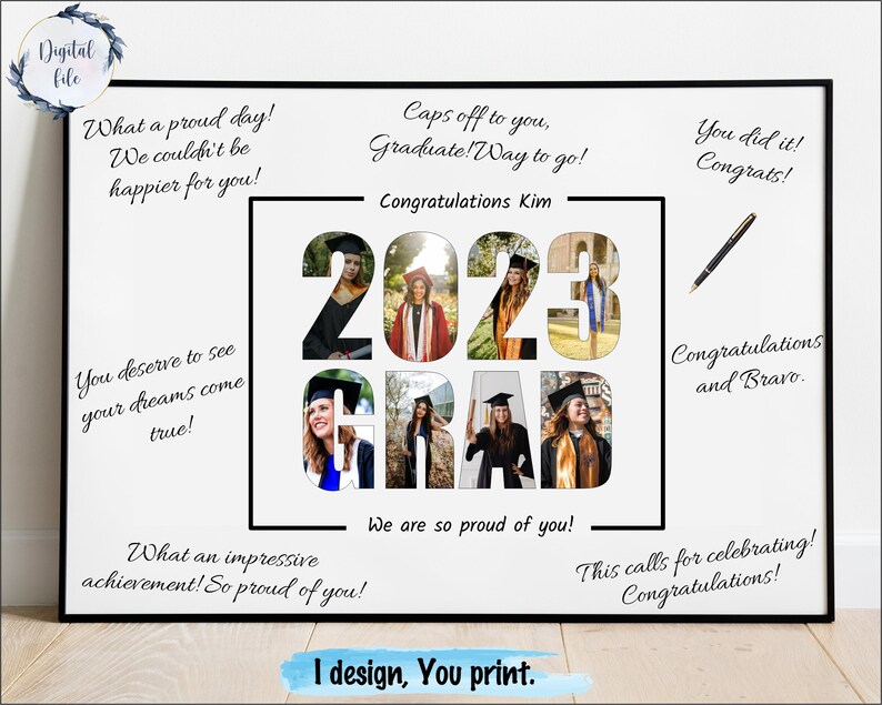 PRINTABLE Graduation Photo Collage Graduation Party - Etsy