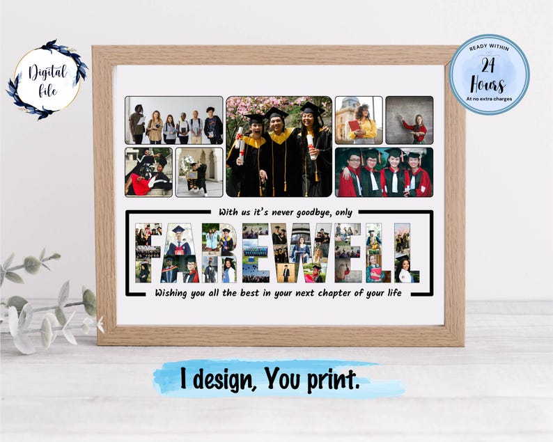 Personalized Farewell Photo Collage | Coworker Goodbye Gift (digital ...