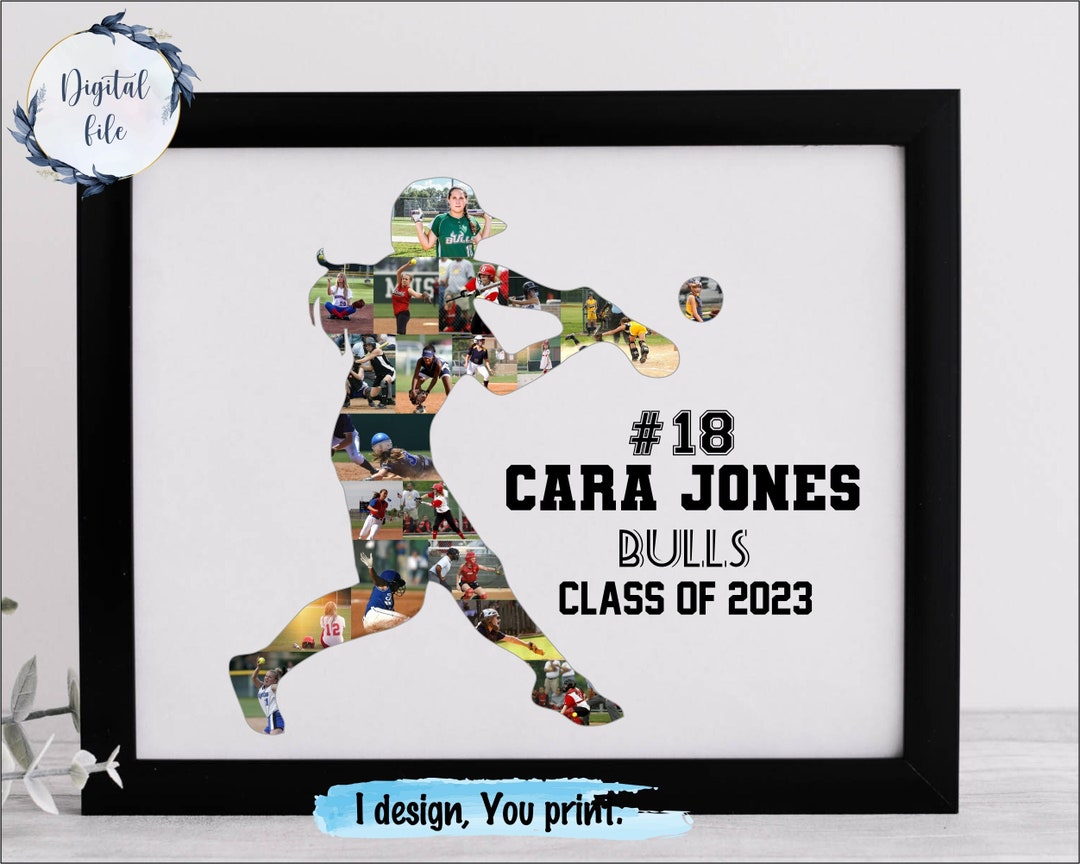 Softball Custom Photo Collage, Personalised Coach Gifts, Softball ...