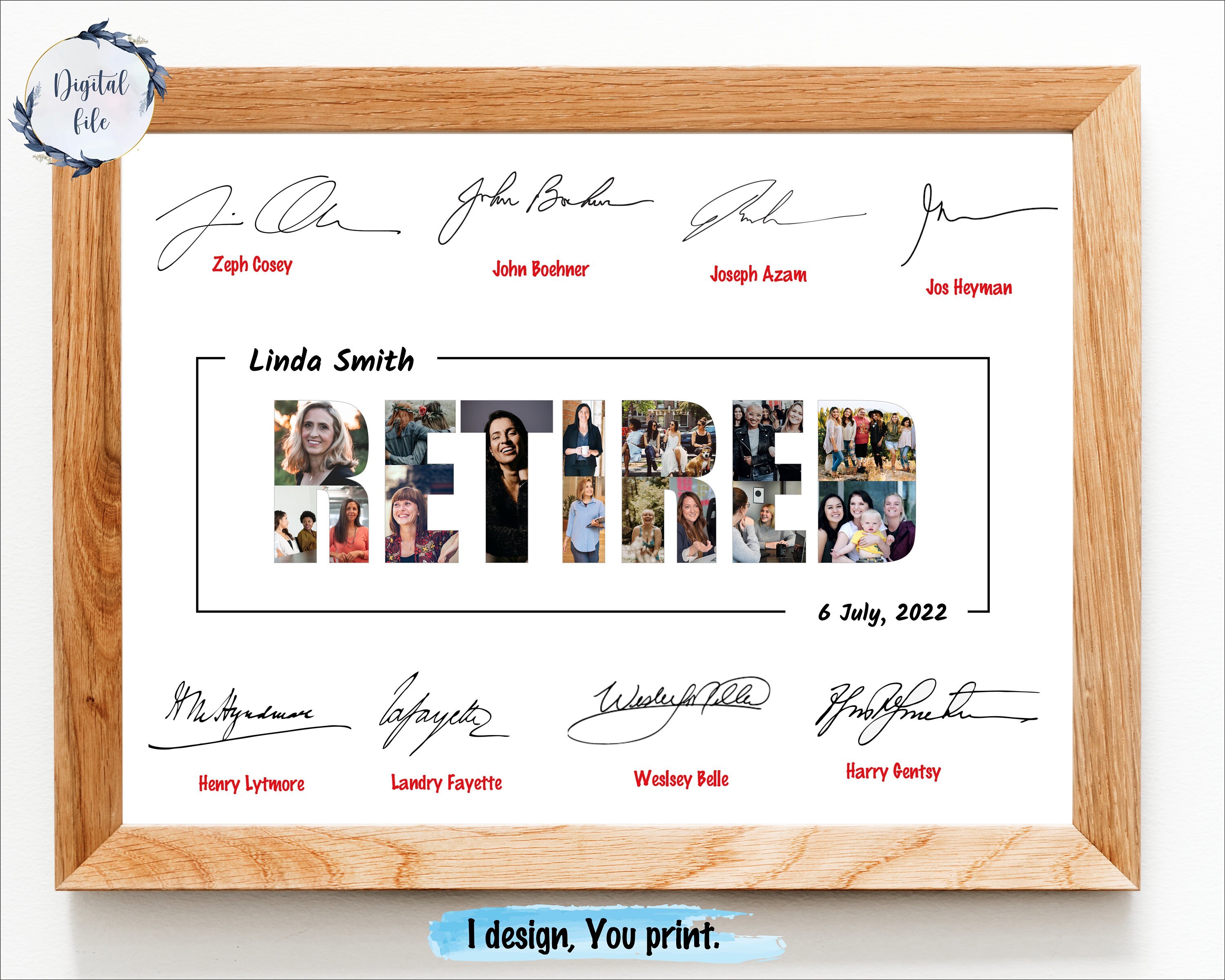 RETIREMENT Custom Signature Gift Leaving Gift for Coworker - Etsy