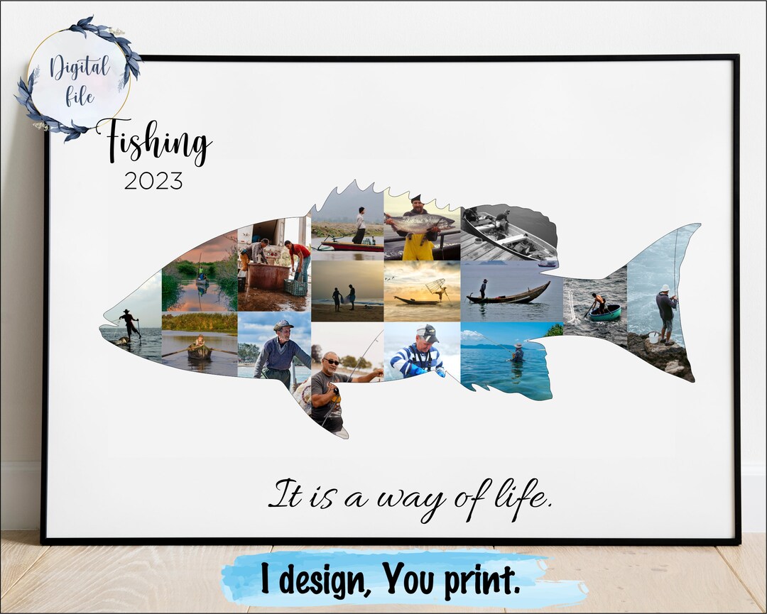 Snapper Fish Custom Photo Collage Gift, Personalised Fishing Git for ...