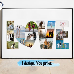 Custom Love Photo Collage Frame, Personalised Gift for Husband ...