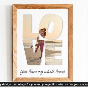 Custom Love Photo Collage Frame, Personalised Gift for Husband ...