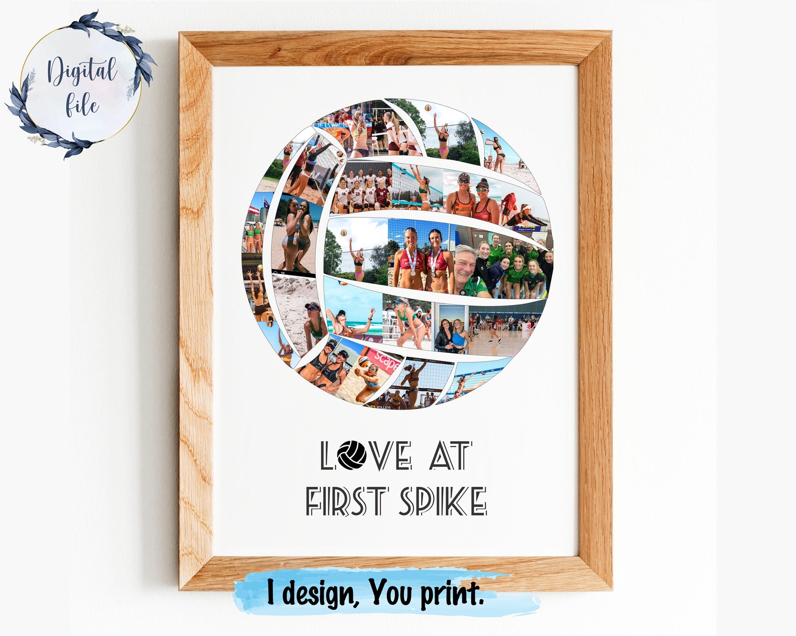 Volleyball Photo Collage: Senior Night Gift, Coach Gift (digital ...