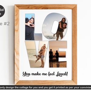 Custom Love Photo Collage Frame, Personalised Gift for Husband ...