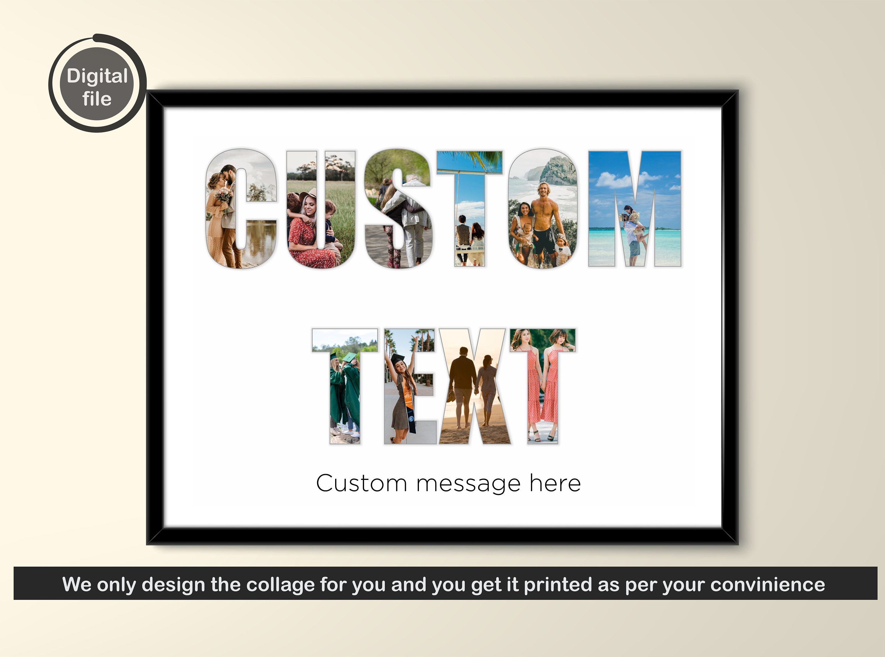 Personalized Photo Letter Collage, Custom Name Print (digital Download ...