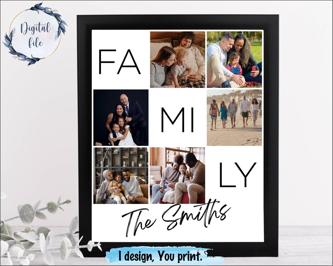 Custom Family Photo Collage Poster: Personalized Wall Art (digital File ...
