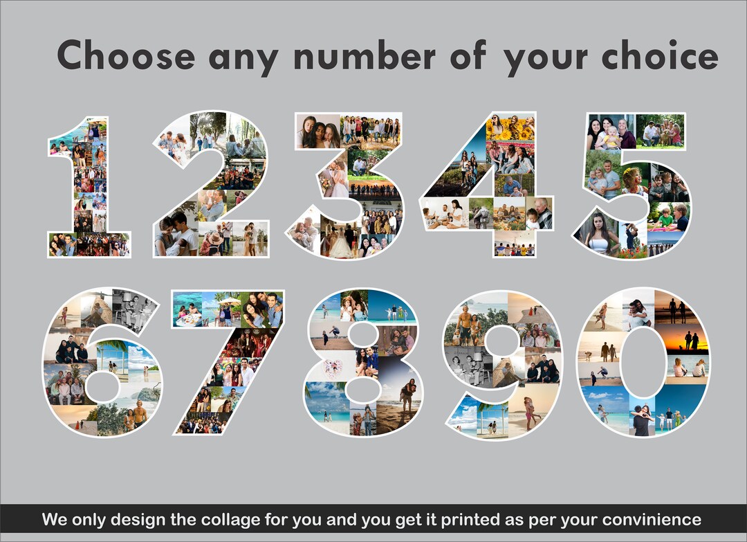 Number Photo Collage, Sports Number Photo Collage, Birthday Collage ...