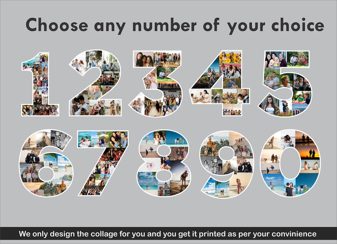 Number Photo Collage Sports Number Photo Collage Birthday - Etsy
