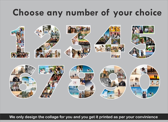 Number Photo Collage Sports Number Photo Collage Birthday - Etsy