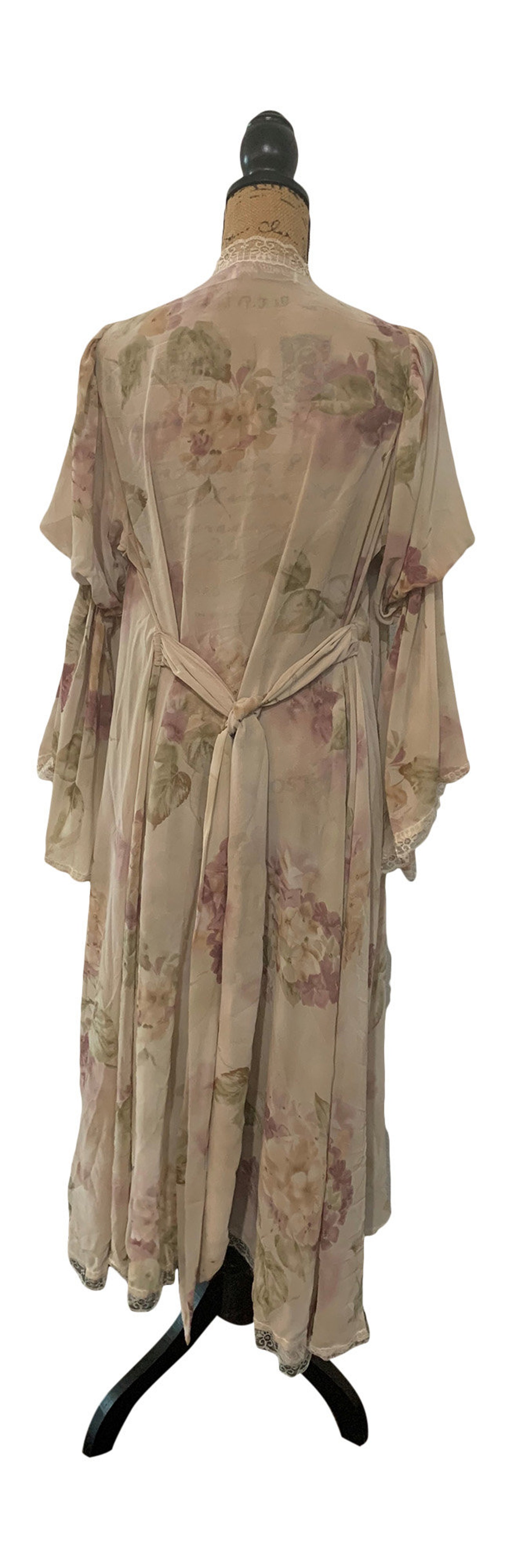 Elegant Floral Printed Full Length Tea Coat - Etsy