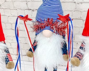 July 4th Gnome American Flag Gnome Shelf Sitter DIY Gnome Kit USA ...