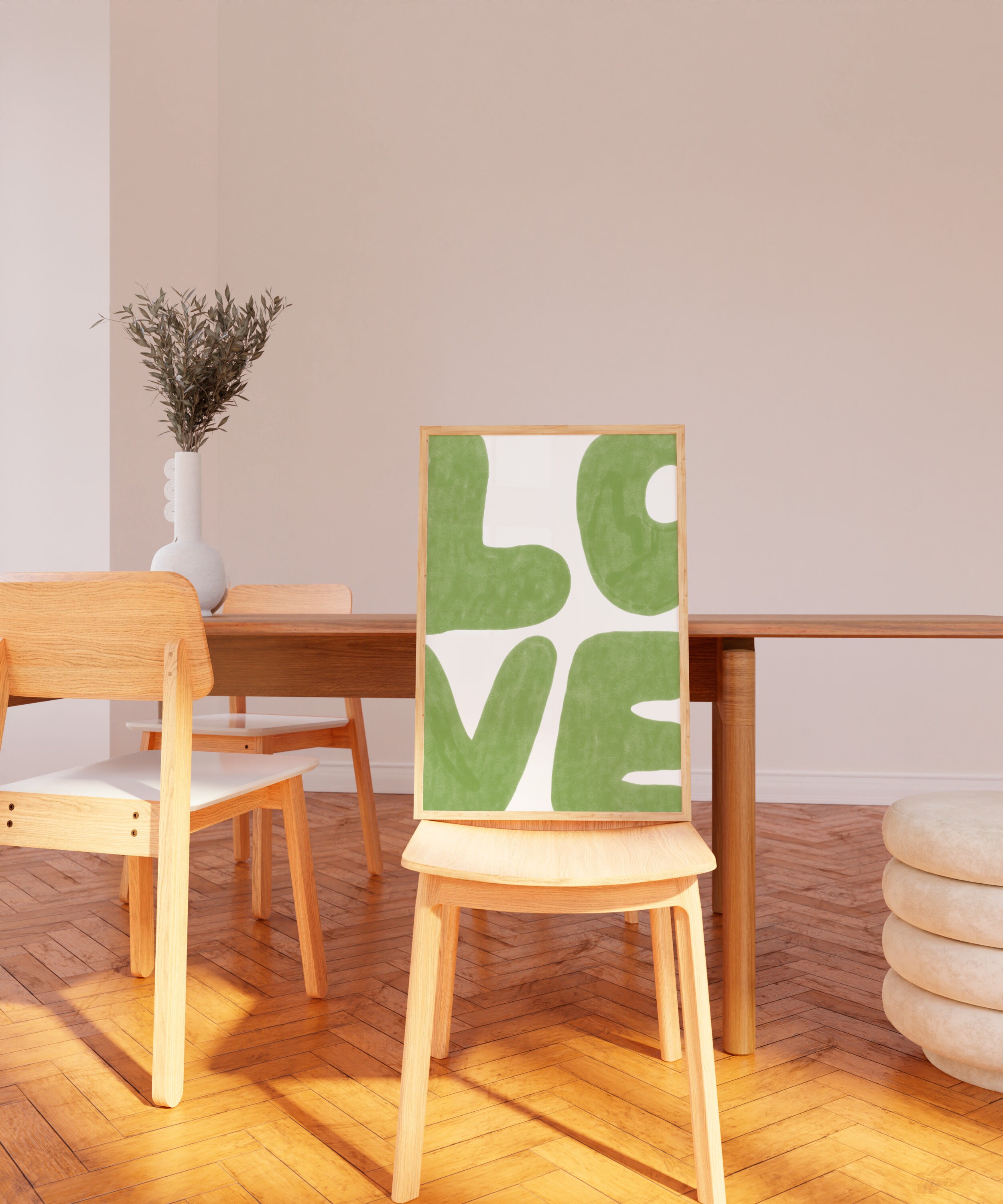 Green Love Typography Poster Cute and Trendy Quote Art Print - Etsy