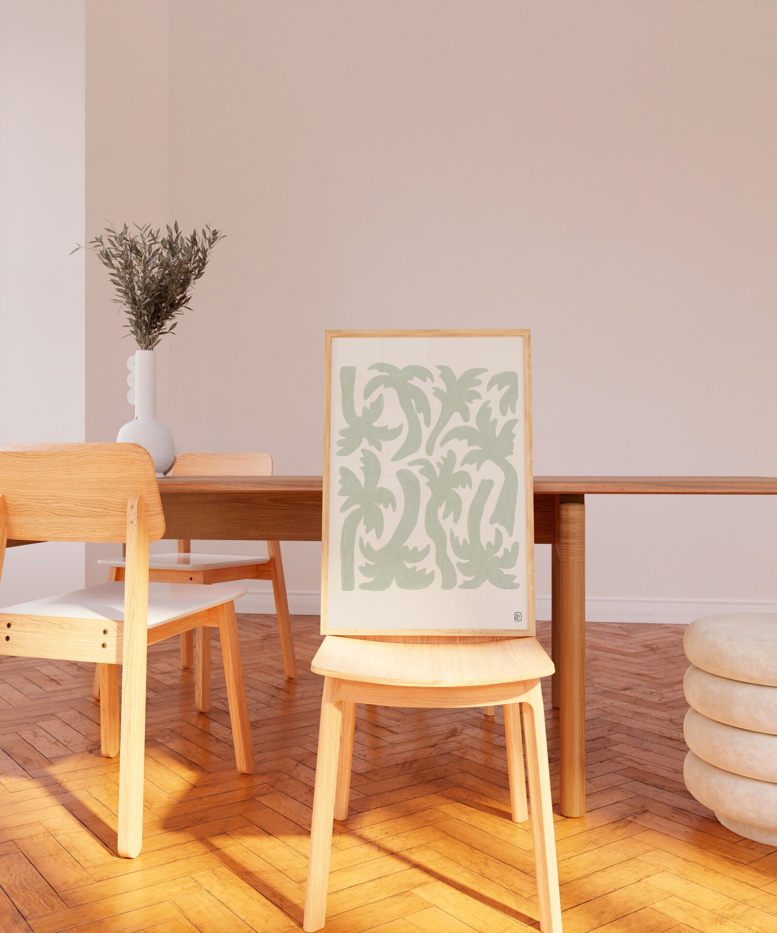 Retro Palm Tree Poster Hawaiian Wall Art Vintage Living Room - Etsy