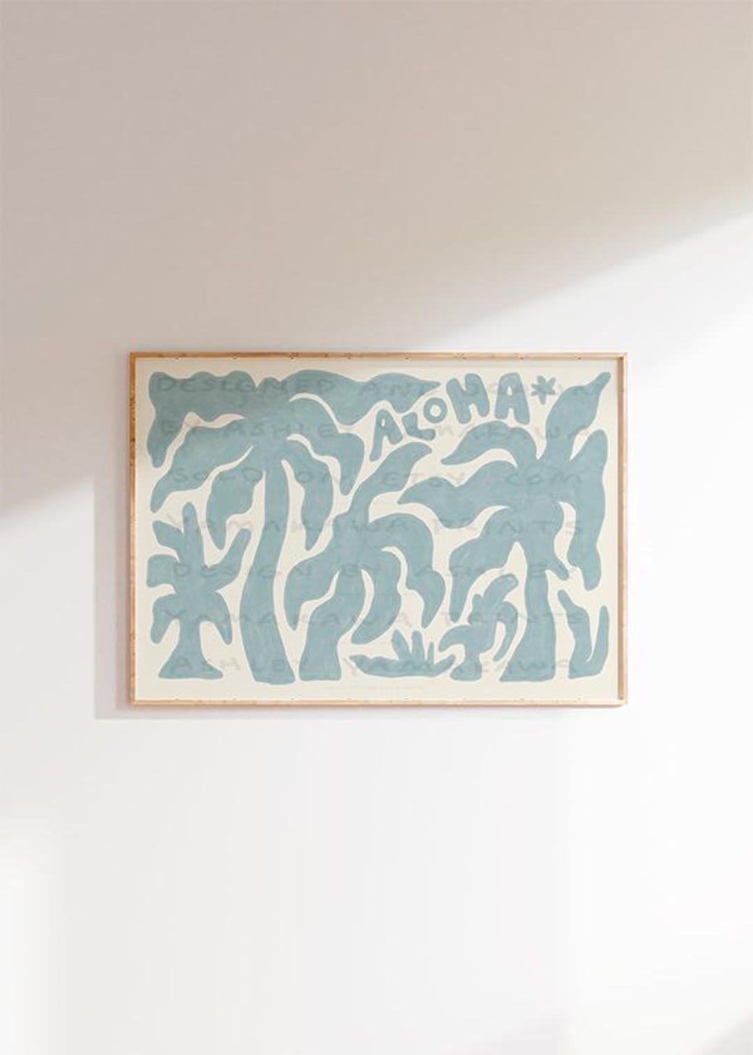 RETRO Aloha Squiggly Palm Tree Horizontal Poster, Vintage Hawaiian Wall ...