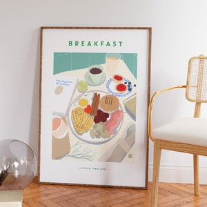 English Breakfast Poster, Modern Food Wall Art, Restaurant Art Print ...
