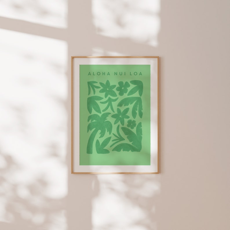 RETRO Aloha Nui Loa Typography Poster Vintage Hawaiian Wall - Etsy