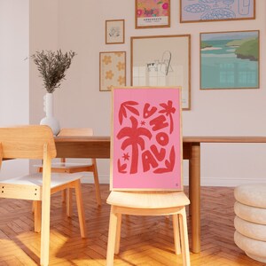 Retro Pink Aloha Poster Hawaii Wall Art Vintage Living Room - Etsy