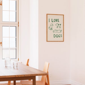 I LOVE DOGS Poster, Badly Drawn Dogs Wall Art, Dog Friends Digital ...