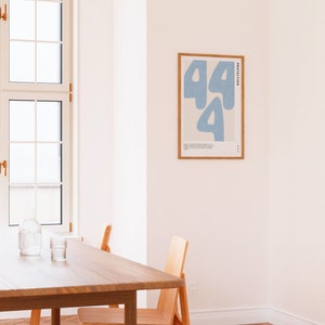 ANGEL NUMBER 444 Wall Art, Baby Blue Trendy Print, Spiritual ...