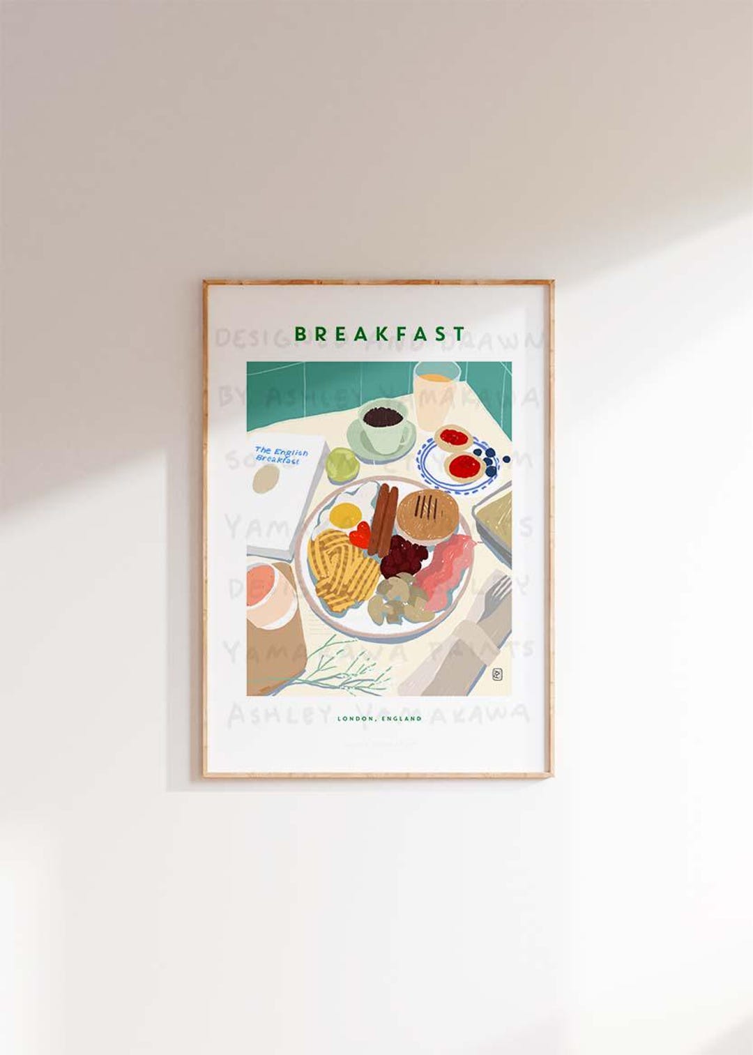 English Breakfast Poster, Modern Food Wall Art, Restaurant Art Print ...
