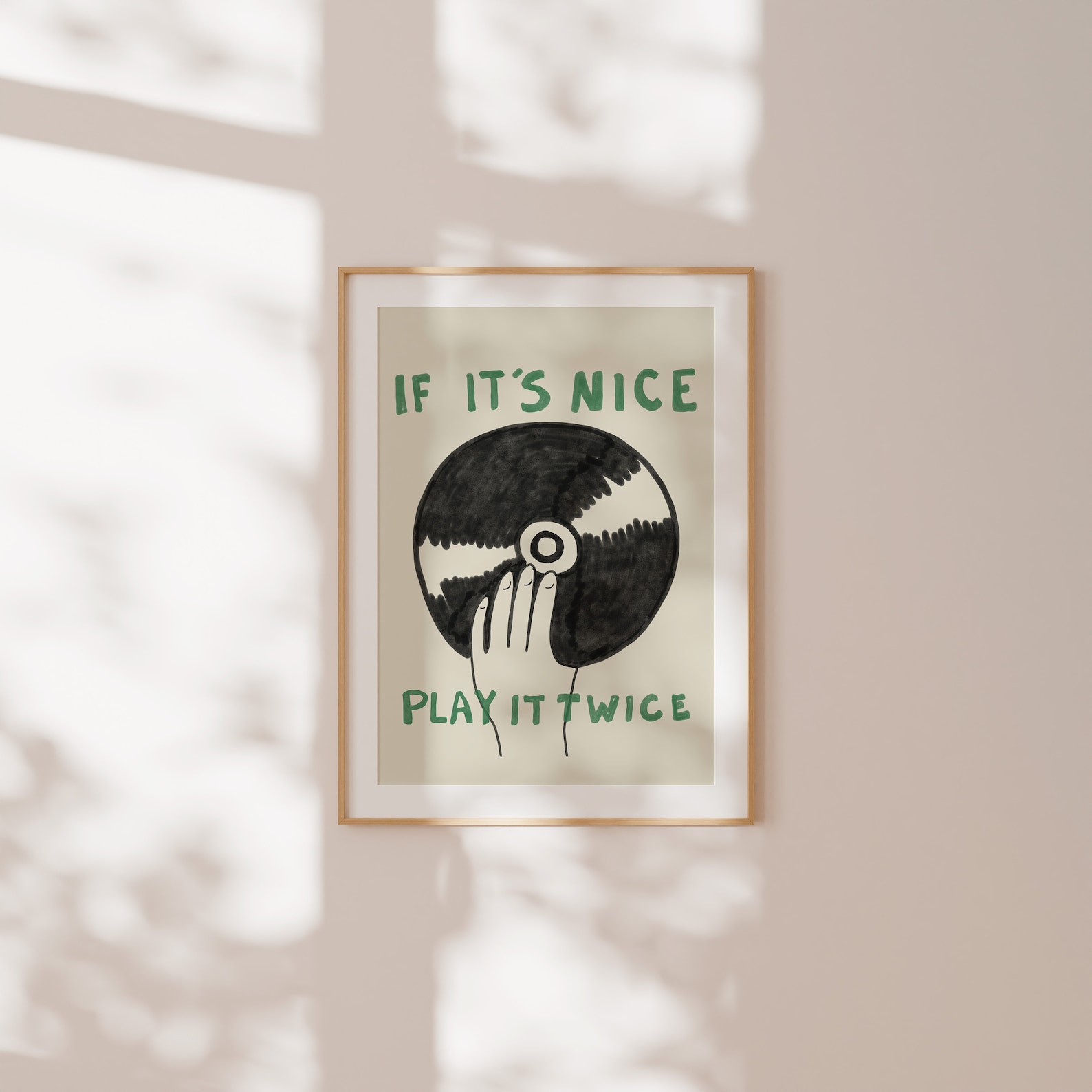 If It's Nice Play It Twice Record Poster, Vintage Record Wall Art ...