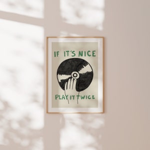 If It's Nice Play It Twice Record Poster, Vintage Record Wall Art ...