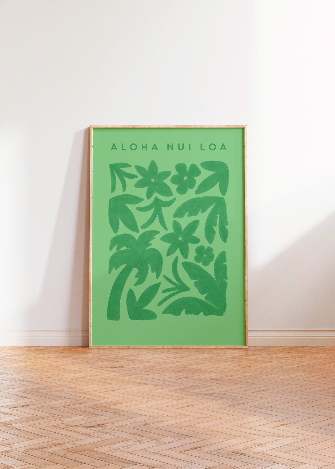 RETRO Aloha Nui Loa Typography Poster, Vintage Hawaiian Wall Art ...