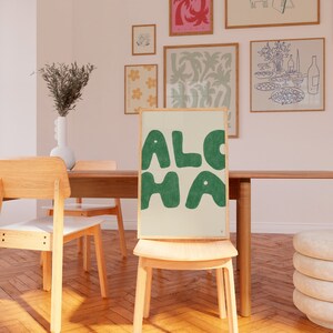 RETRO ALOHA Typography Poster, Vintage Hawaiian Wall Art, Eclectic Home ...