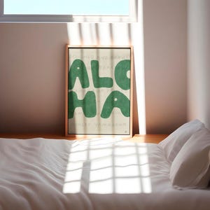 RETRO ALOHA Typography Poster, Vintage Hawaiian Wall Art, Eclectic Home ...
