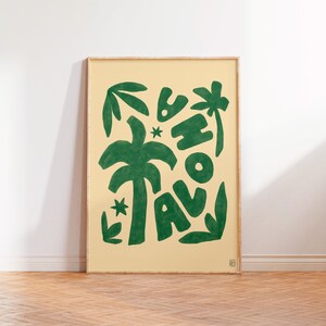 Retro Pink Aloha Poster Hawaii Wall Art Vintage Living Room - Etsy