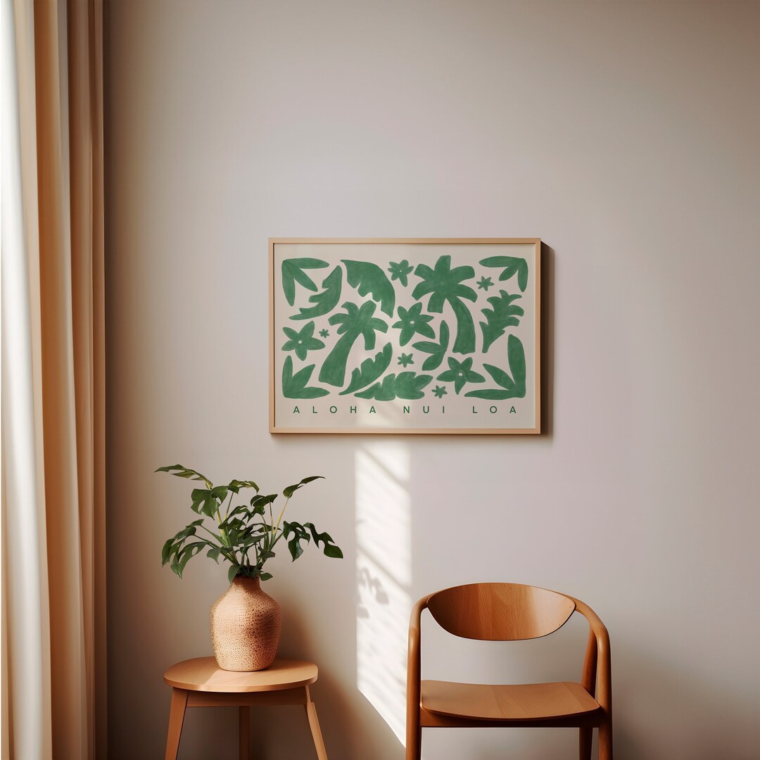 RETRO Aloha Nui Loa Horizontal Poster, Vintage Hawaiian Wall Art, Mid ...