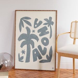 Retro Aloha Poster, Hawaii Inspired Wall Art, Vintage Living Room ...