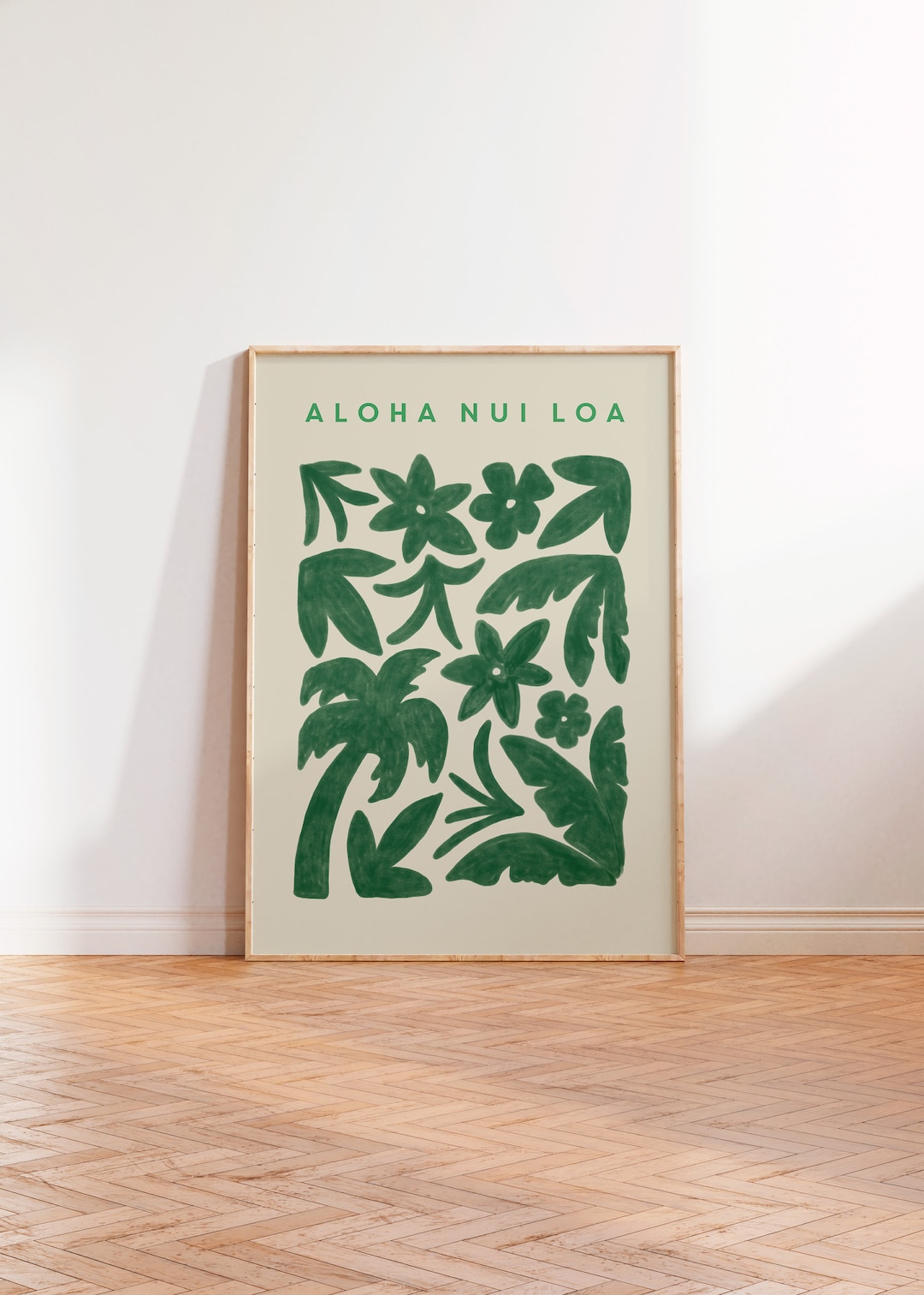 RETRO Aloha Nui Loa Typography Poster, Vintage Hawaiian Wall Art ...