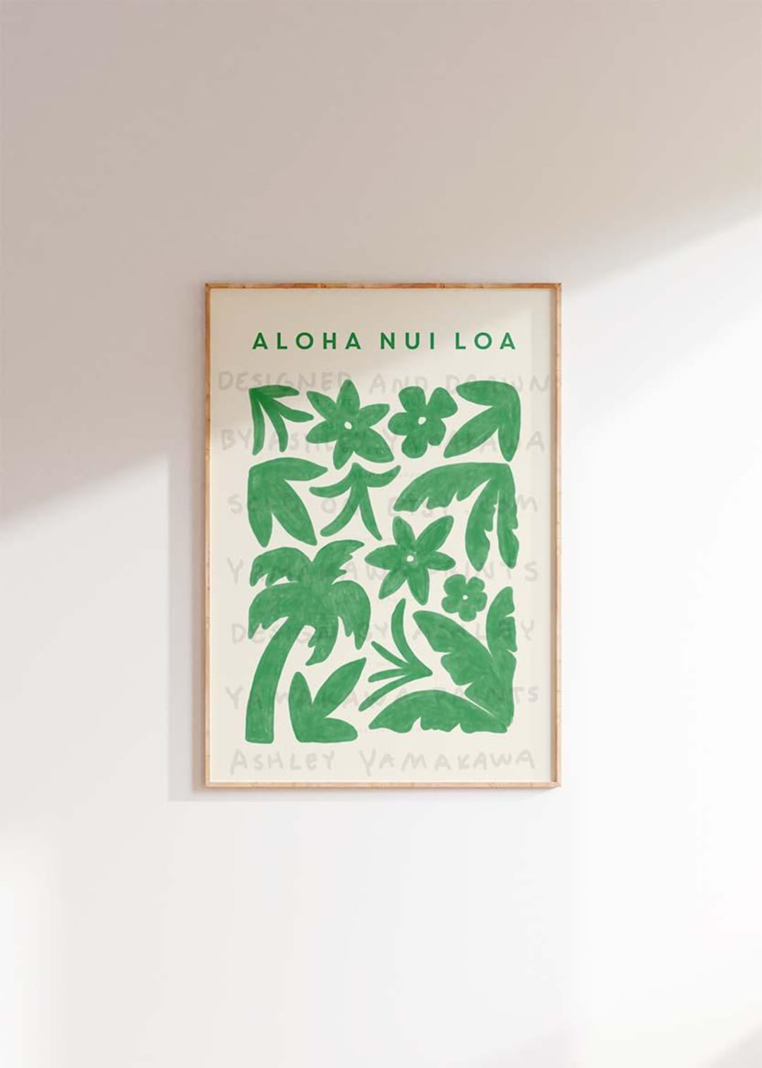 RETRO Aloha Nui Loa Typography Poster, Vintage Hawaiian Wall Art ...