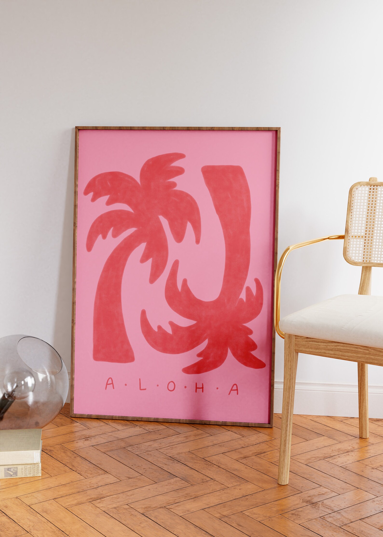 Retro Palm Tree Aloha Poster Hawaii Inspired Wall Art - Etsy