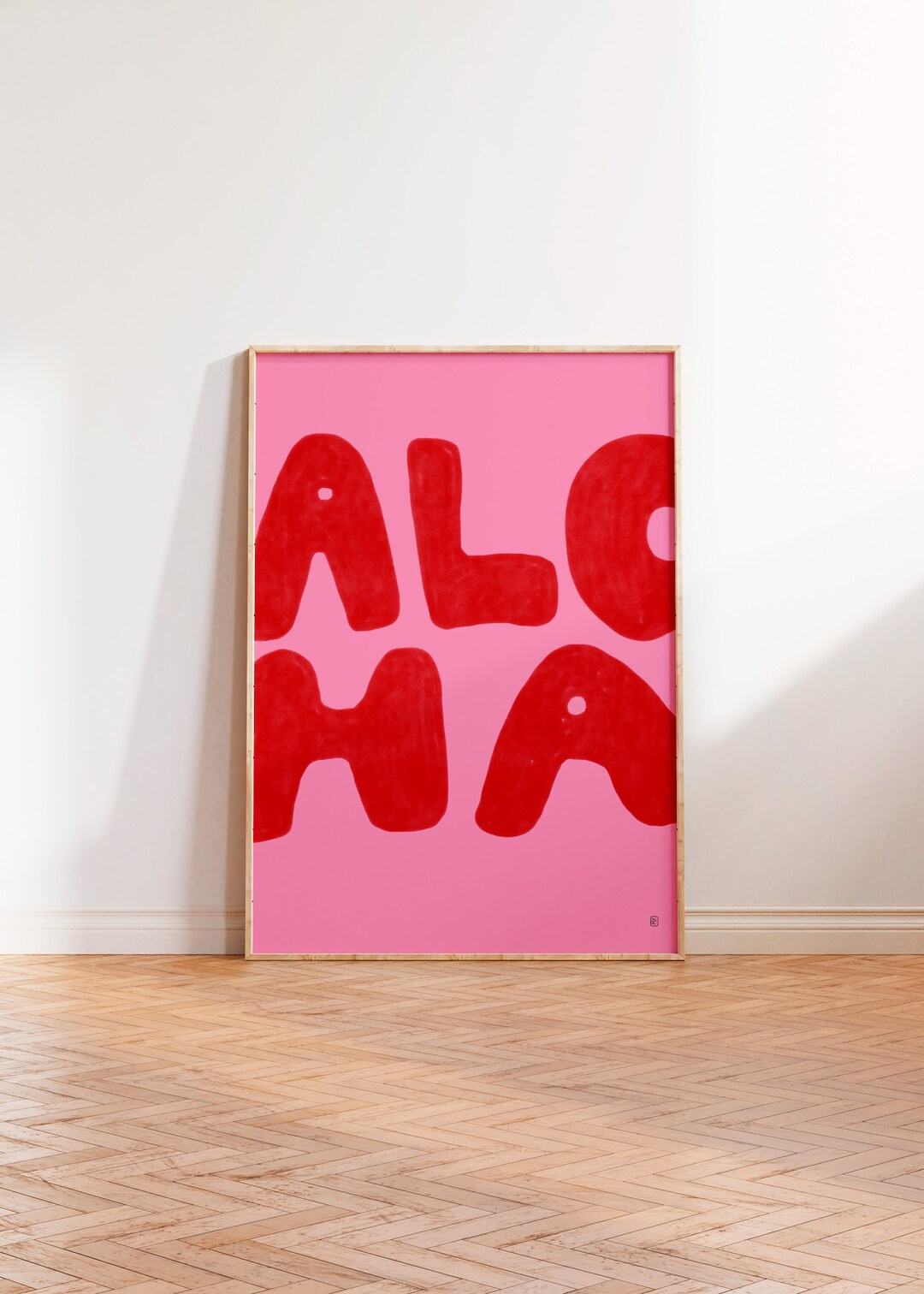 Vintage Aloha Pink Hawaiian Poster, Hawaii Inspired Wall Art, Retro ...