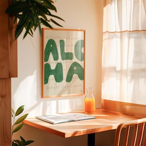 RETRO ALOHA Typography Poster, Vintage Hawaiian Wall Art, Eclectic Home ...