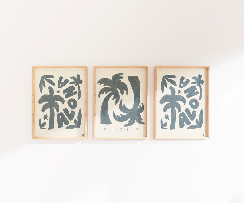 Retro Palm Tree Aloha Poster Hawaii Inspired Wall Art - Etsy