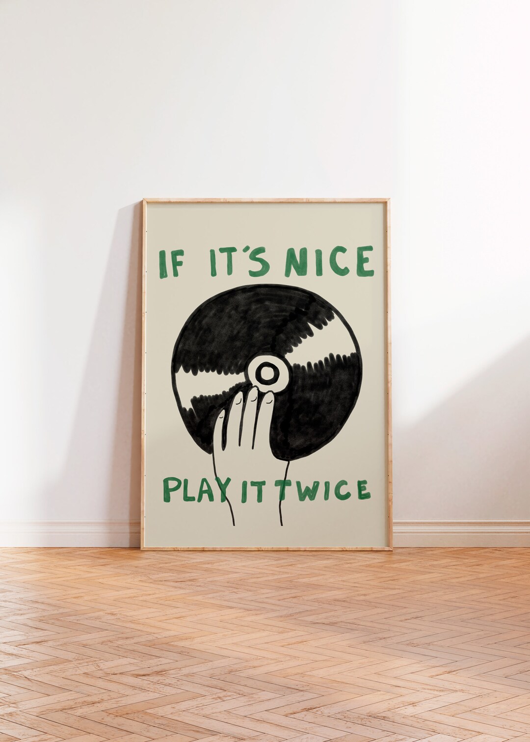 If It's Nice Play It Twice Record Poster, Vintage Record Wall Art ...