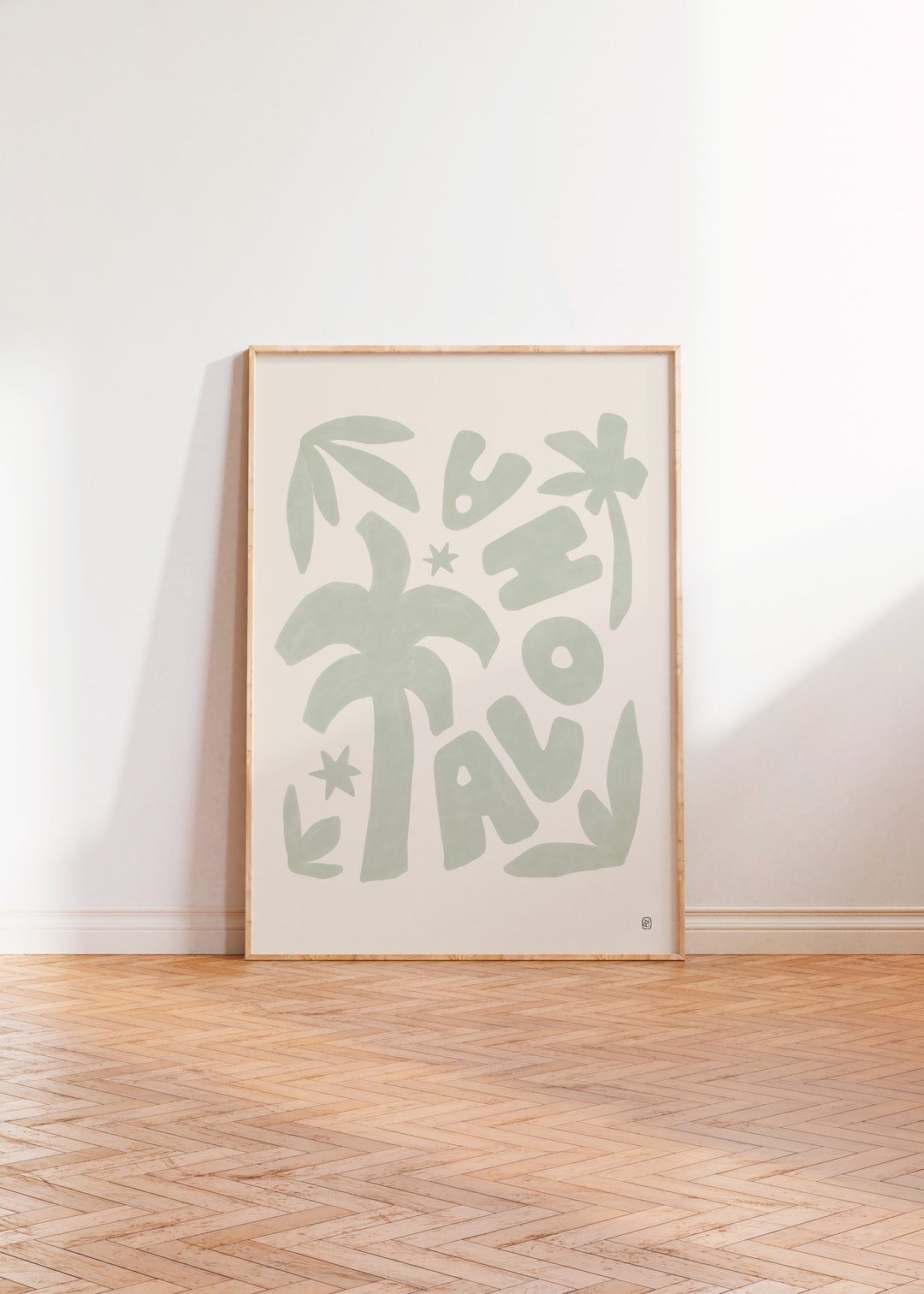 Retro Sage Green Aloha Poster, Hawaii Wall Art, Vintage Living Room ...