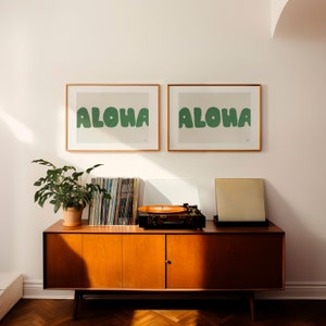 RETRO ALOHA Horizontal Poster, Vintage Hawaiian Wall Art, Eclectic Home ...