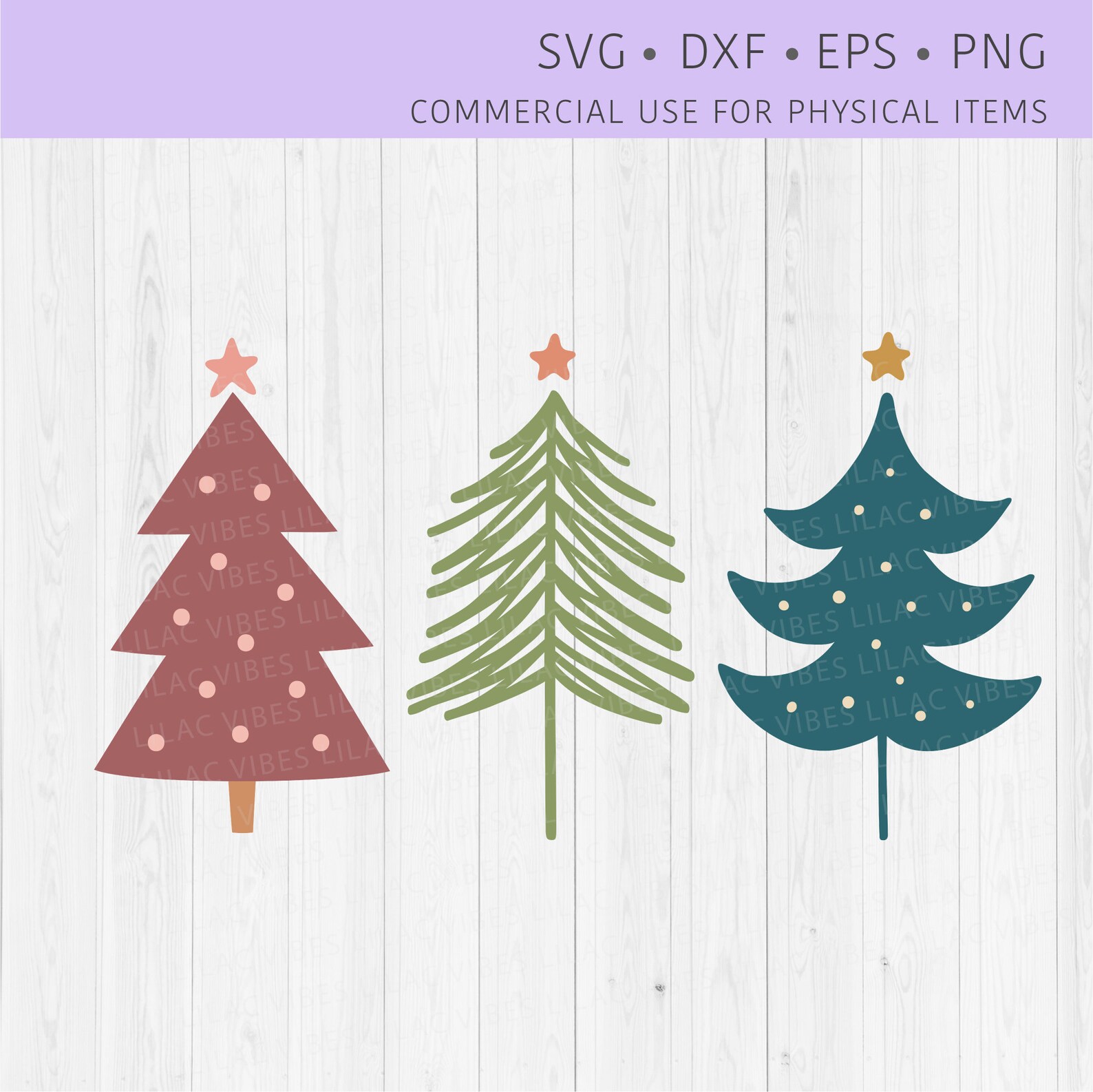 Boho Christmas Trees SVG Bundle Merry Christmas Trees PNG - Etsy