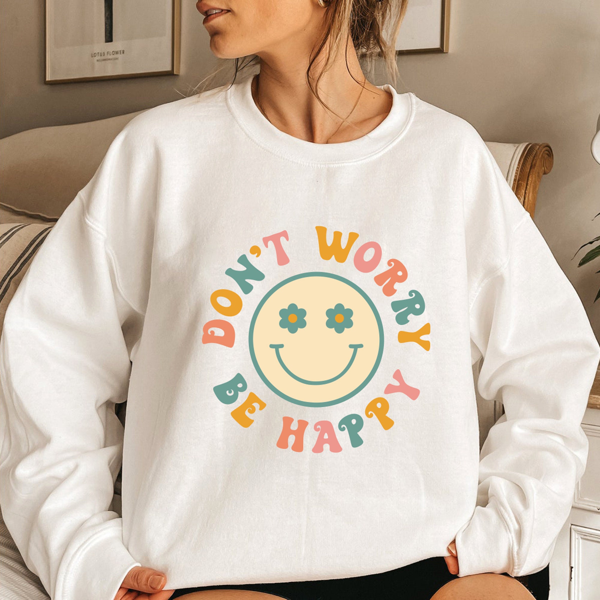 Don't Worry Be Happy Svg, Good Vibes Svg, Retro Hippie Svg, Don't Worry ...
