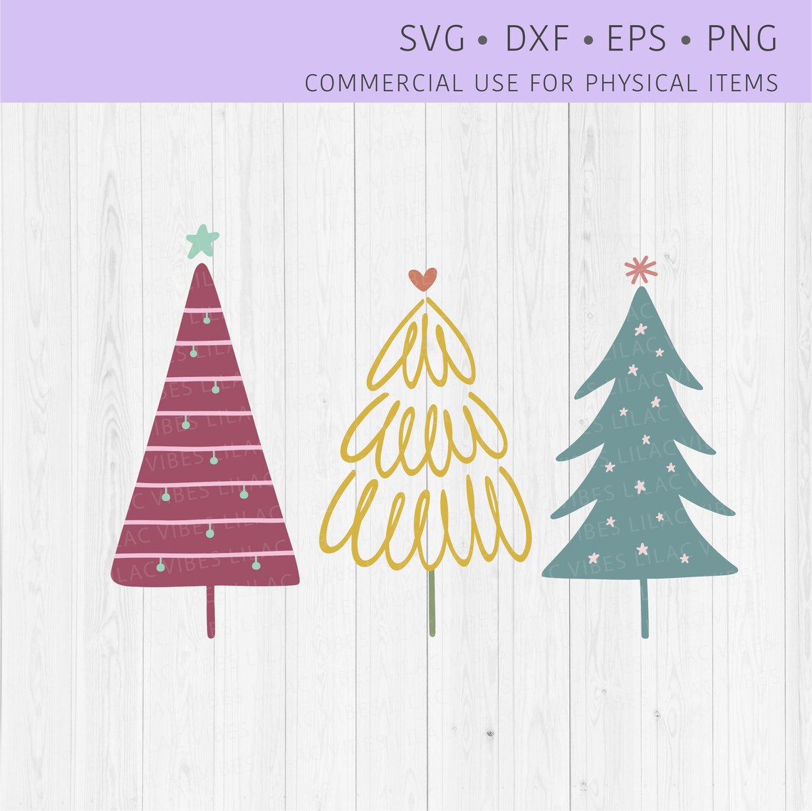 Boho Christmas Trees SVG Bundle Merry Christmas Trees PNG - Etsy