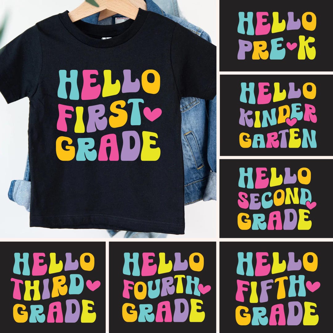 Grades Bundle SVG, Back to School Bundle PNG, Hello First Second Third ...