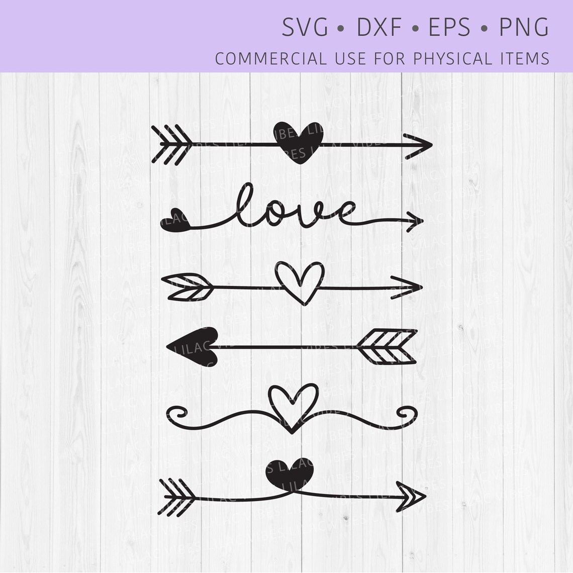 Heart Arrow SVG Bundle Hand Drawn Arrows SVG Valentine | Etsy