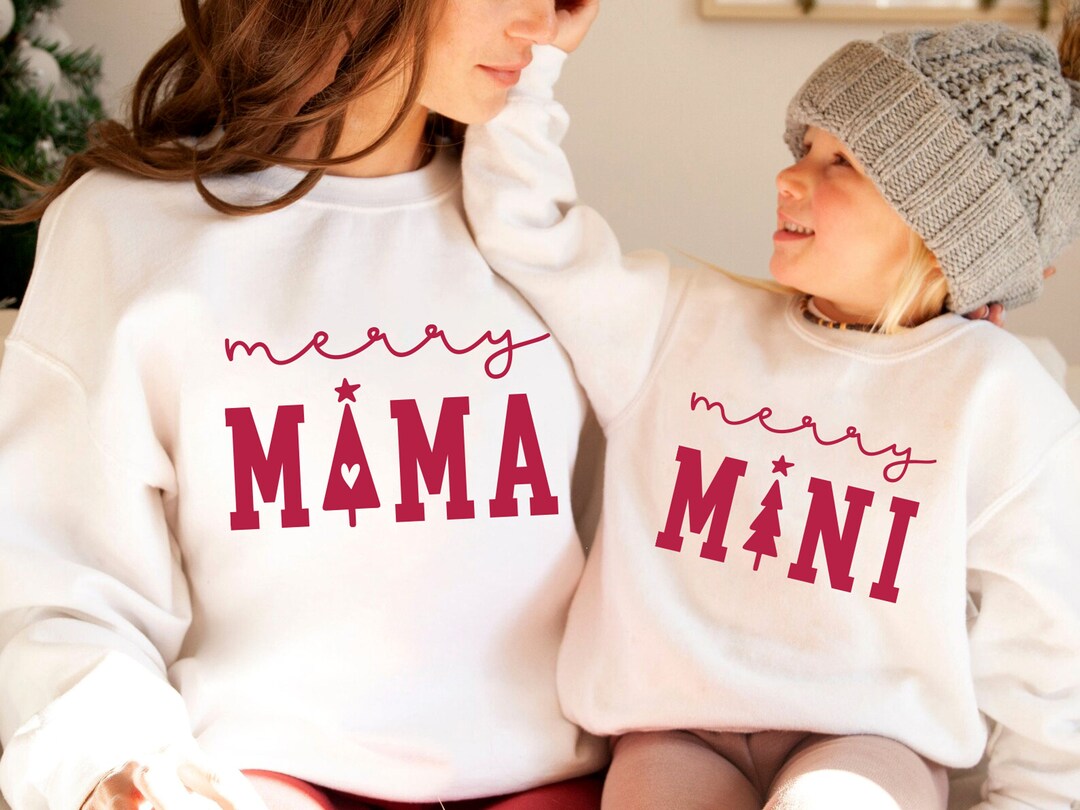Merry Mama Mini SVG PNG, Mama Mini Matching Christmas Shirt SVG, Mommy ...