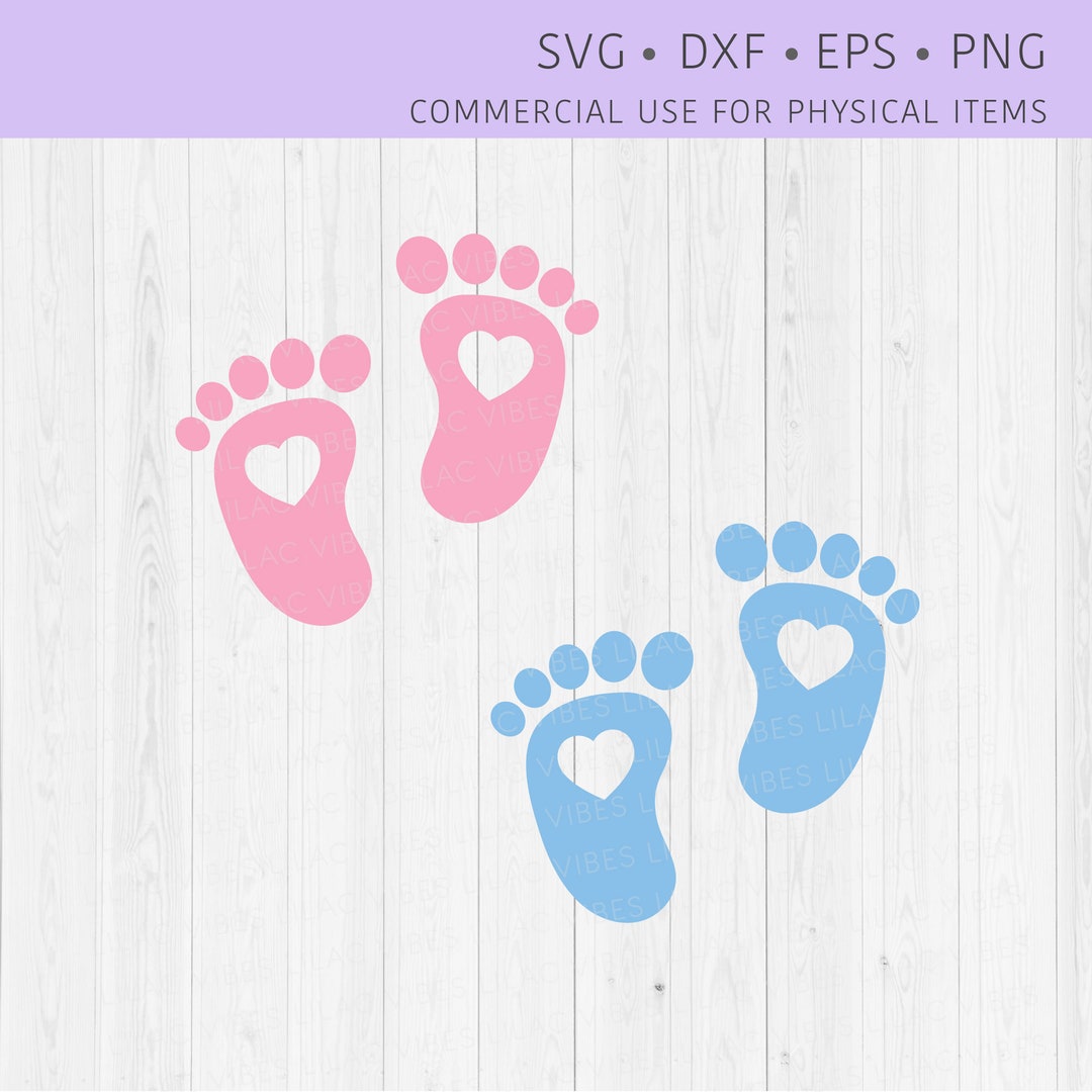 Baby Footprint SVG, Baby Feet SVG, Baby Feet Clip Art, Pink Blue Baby ...